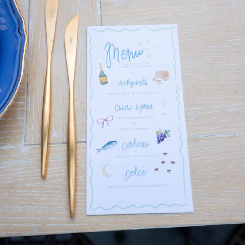 Watercolor Wedding Menu - Etsy