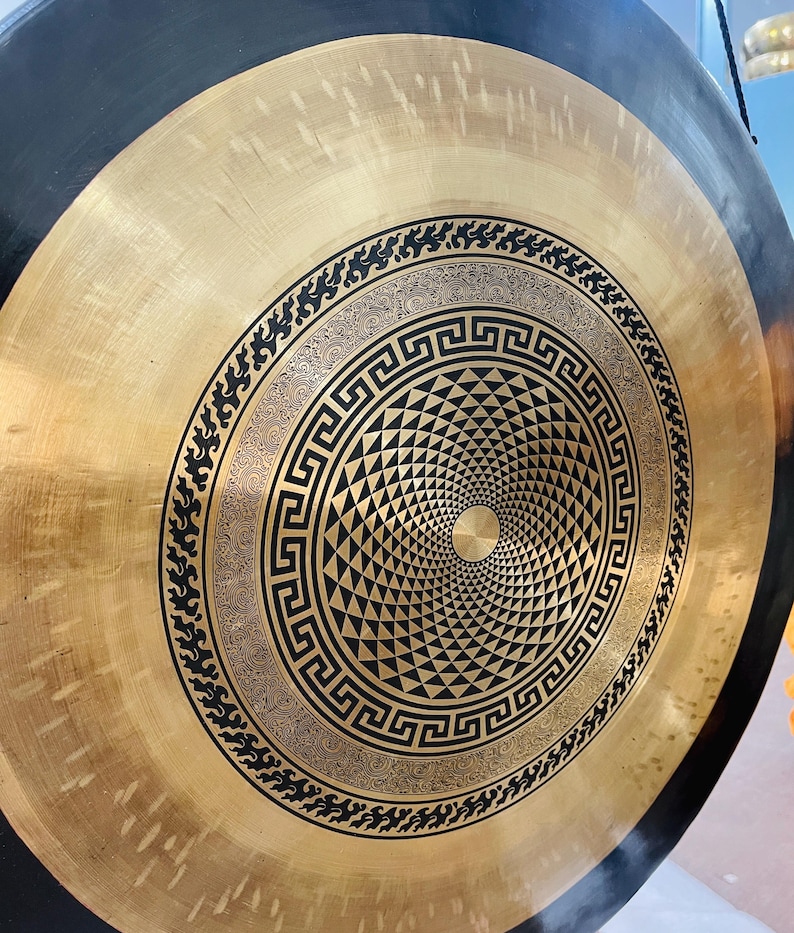 Flower of Life Tibetan Gong: Extra Large Handcrafted Meditation Gong - Etsy
