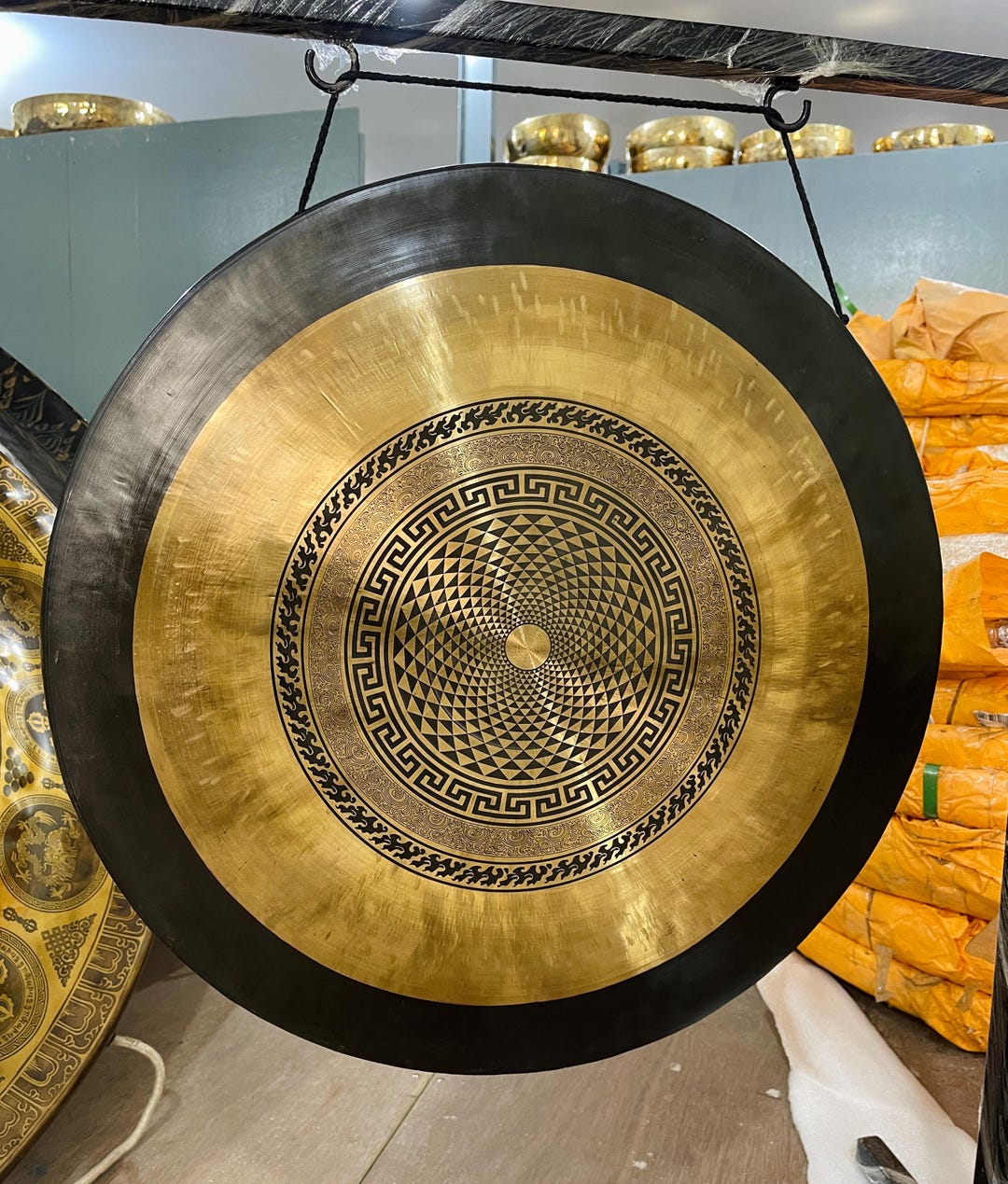 Flower of Life Tibetan Gong: Extra Large Handcrafted Meditation Gong - Etsy