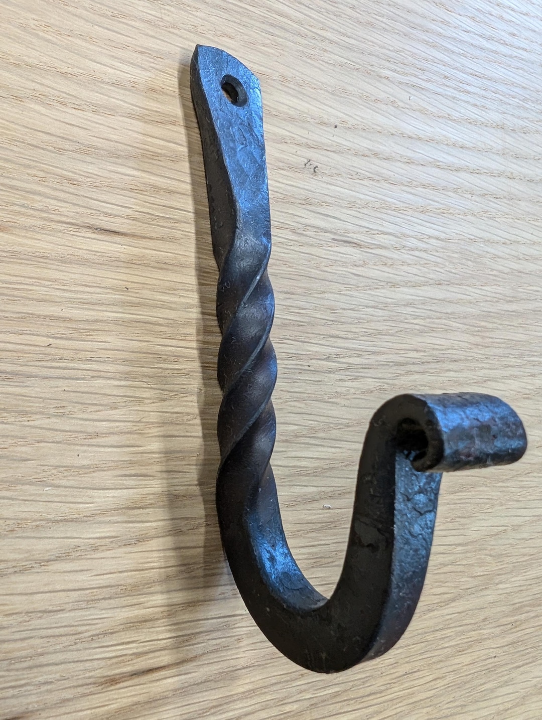 Hand Forged Steel Hook With Twist - Etsy