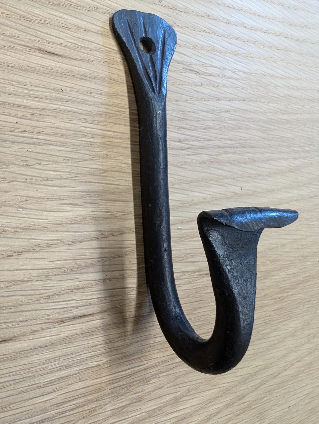 Hand Forged Steel Hook With Fish Tail Scroll - Etsy