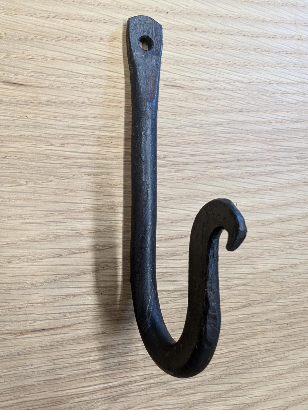 Hand Forged Steel Hook With Flat Scroll - Etsy