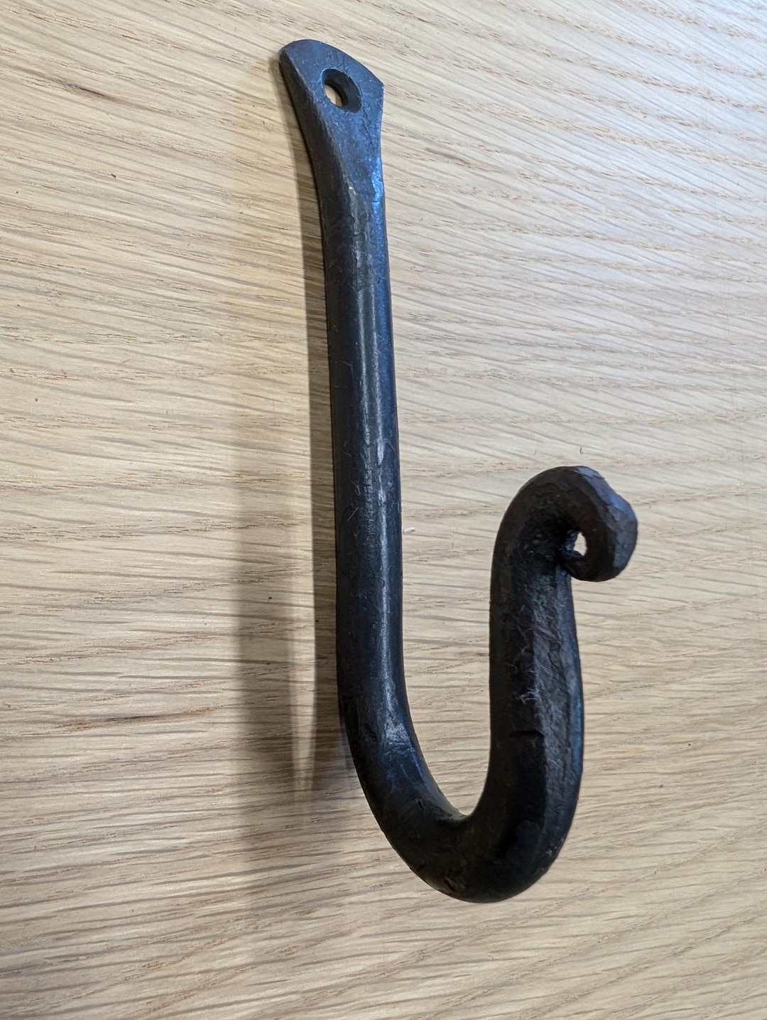 Hand Forged Steel Hook With Scroll - Etsy