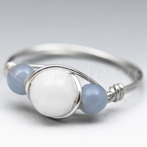 Celestite Crystal & Angelite Sterling Silver Wire Wrapped - Etsy
