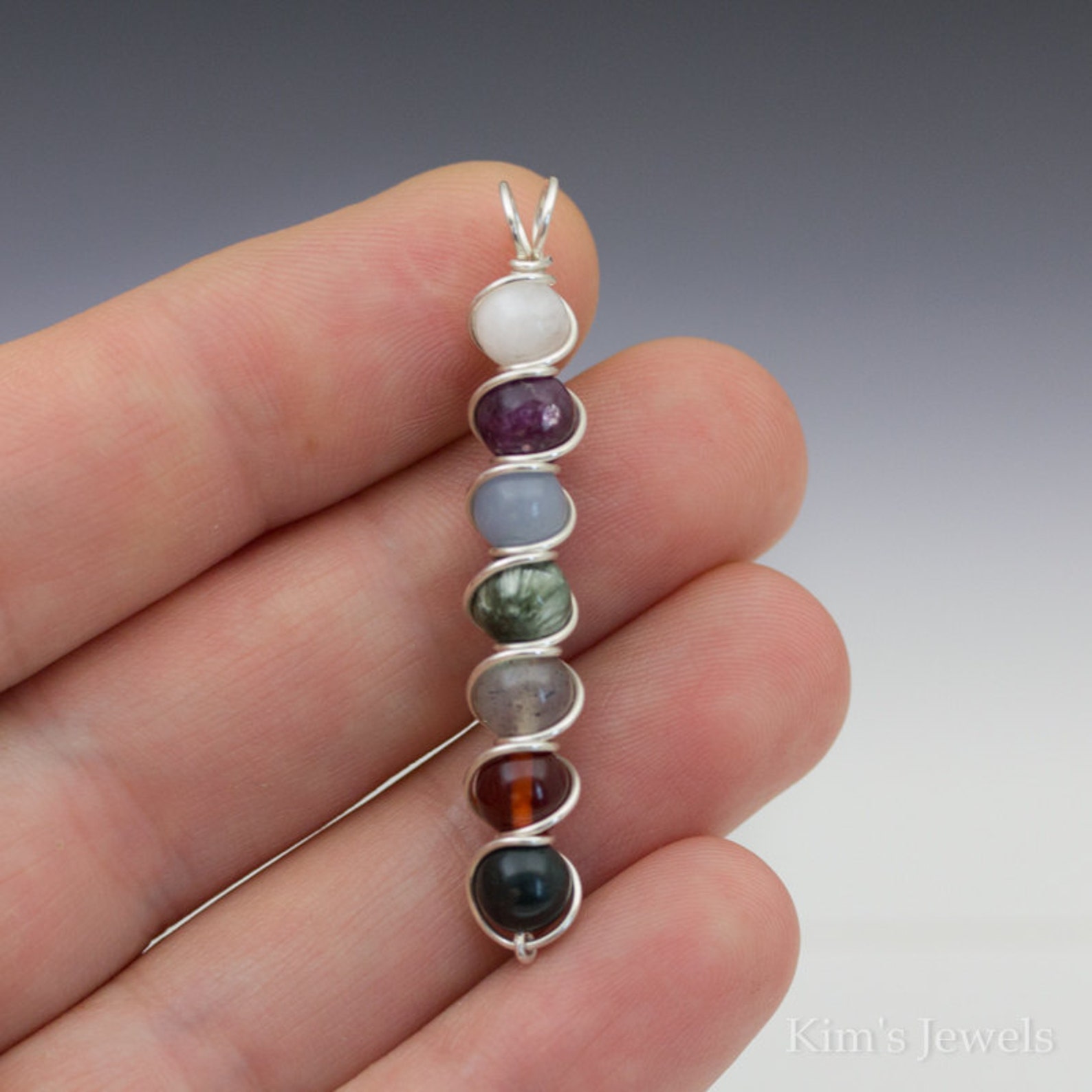 Chakra Version 2 (the Revised) Sterling Silver Wire Wrapped Pendant ...