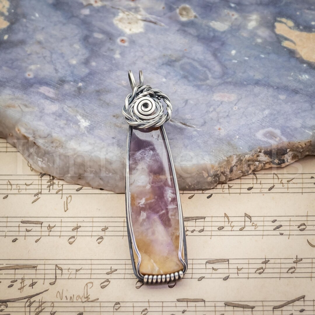 West Indonesian Java Purple Chalcedony Gemstone, Oxidized Sterling ...