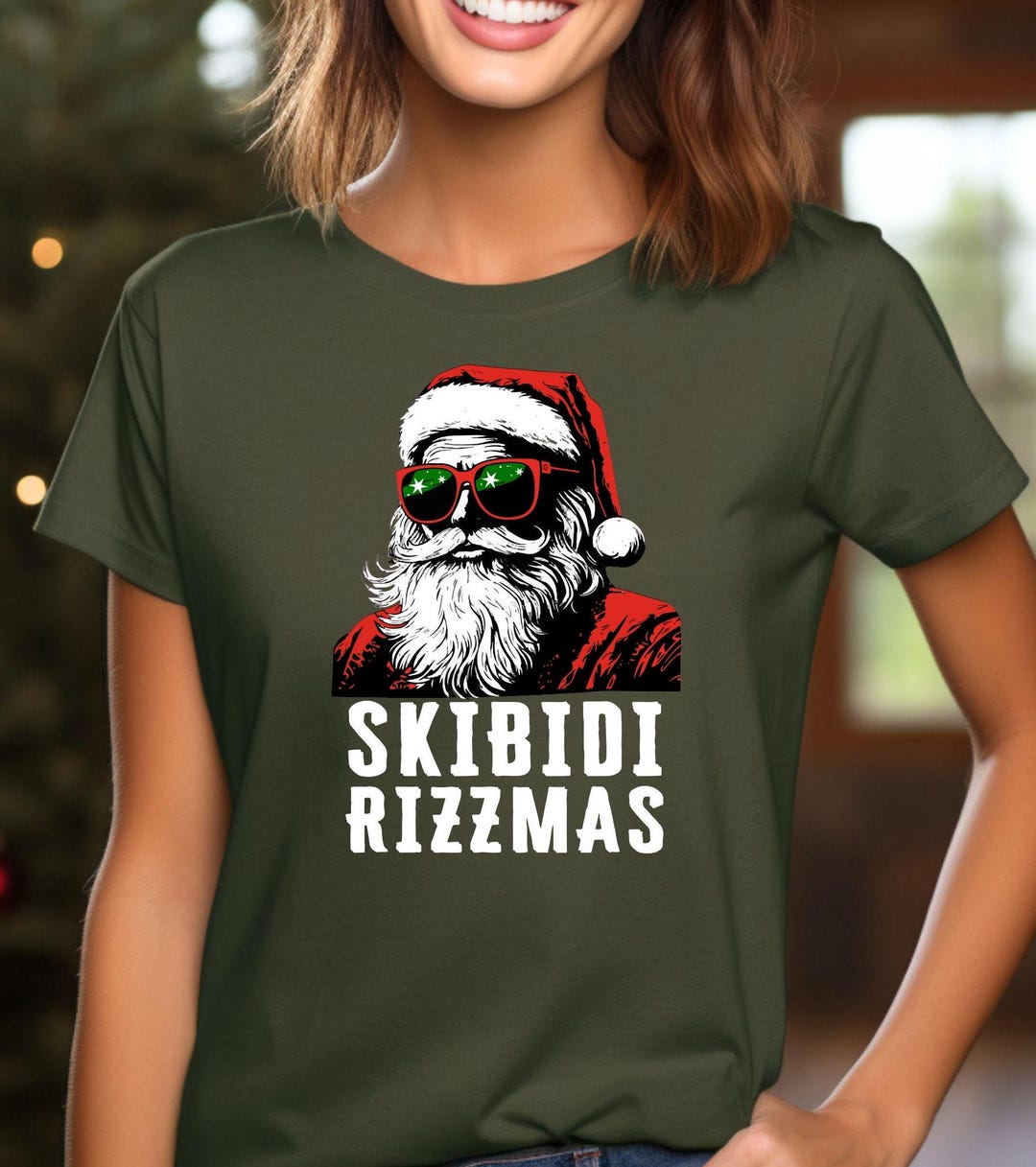 Skibidi Rizzmas Christmas Rizz Santa Claus Charisma Kid Cool Unisex T-shirt, Holiday Tee, Funny ...