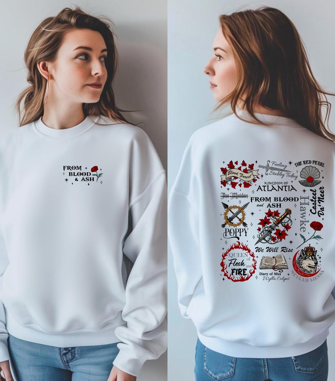 From Blood and Ash We Will Rise Sweatshirt, Book Lover Gift, Book Quote ...