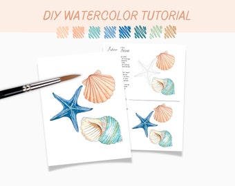 Watercolor Tutorial Kit DIY Paint Homeschool Art Lesson Summer Activity ...
