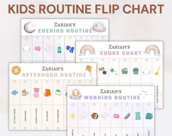 Editable Routine Flip Chart, Morning Routine, Bedtime Routine, Kids ...