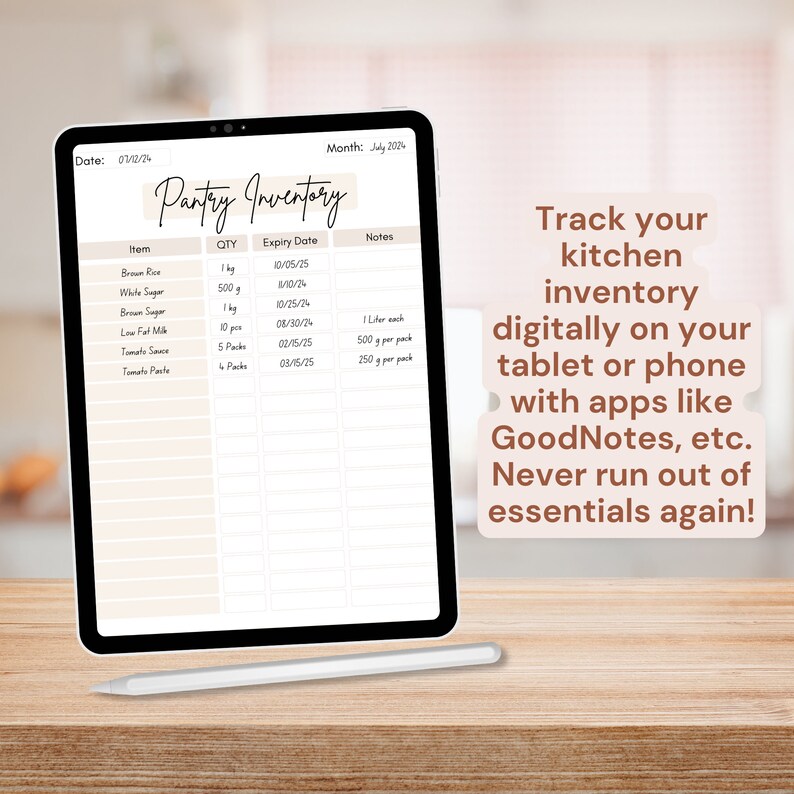 Editable & Printable Kitchen Inventory Tracker | Fridge, Freezer ...