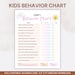 Editable Behavior Tracker for Kids Colorful Chart Template With Rewards ...