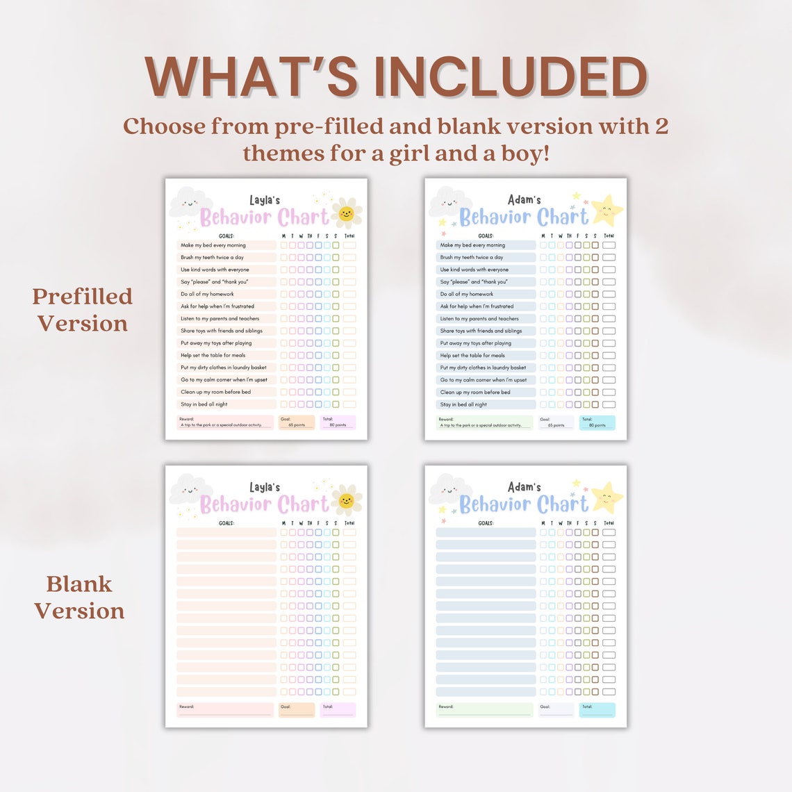 Editable Behavior Tracker for Kids | Colorful Chart Template With ...