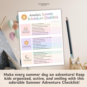 Kids Summer Checklist Printable Activity Planner Daily Routine Chart ...