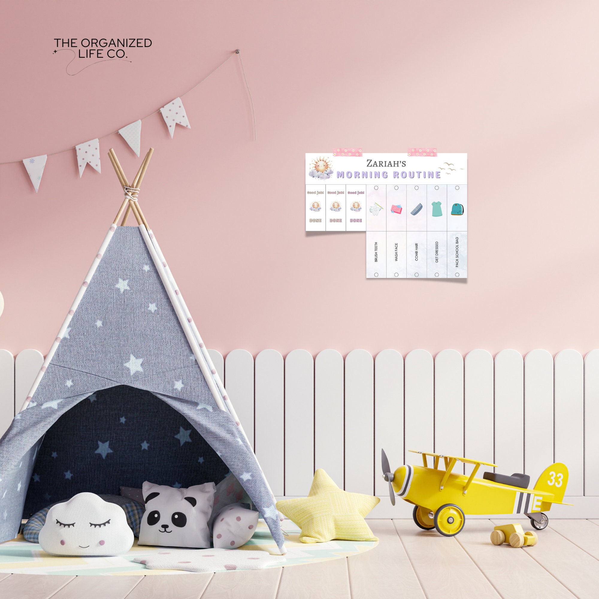 Kids Flip Routine Chart Routine Flip Chart Visual Schedule Morning