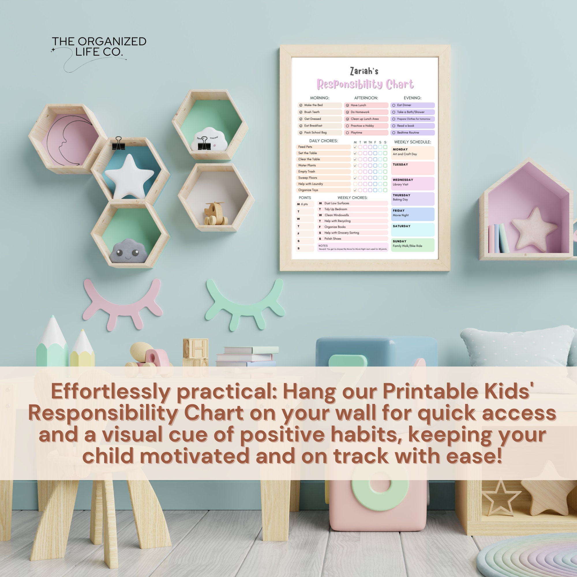 Kids Responsibility Chart, Printable Chore Chart for Kids ...