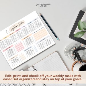 Cleaning Schedule Checklist Tidy Home Tracker ADHD Cleaning Planner ...