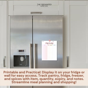 Editable & Printable Kitchen Inventory Tracker Fridge, Freezer, Pantry ...