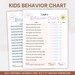 Editable Behavior Tracker for Kids | Colorful Chart Template With ...