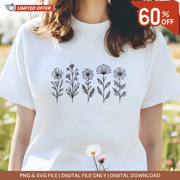 Wildflower Svg - Etsy