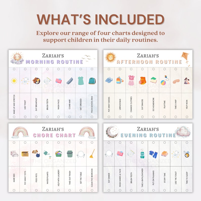 Kids Flip Routine Chart, Routine Flip Chart, Visual Schedule, Morning ...