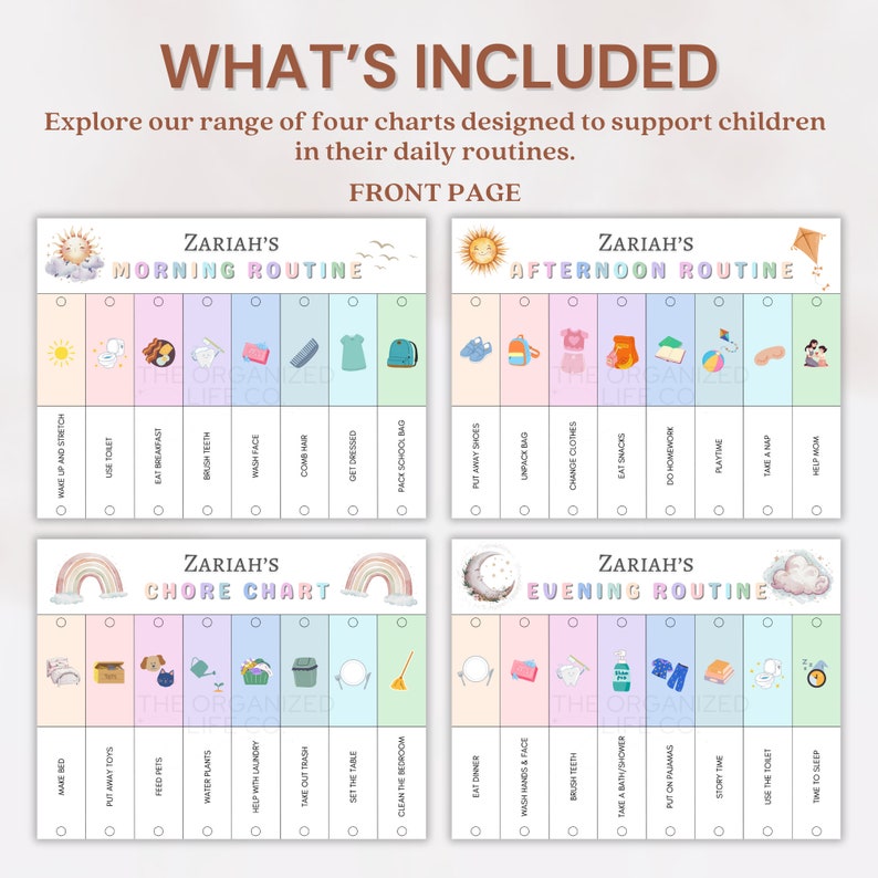 Kids Flip Routine Chart, Routine Flip Chart, Visual Schedule, Morning ...