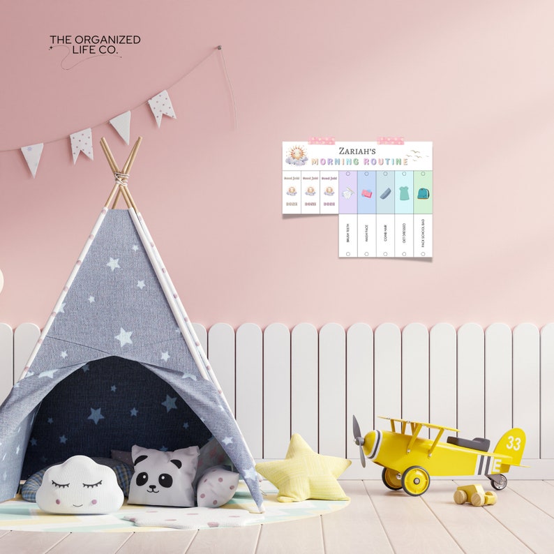 Kids Flip Routine Chart, Routine Flip Chart, Visual Schedule, Morning ...