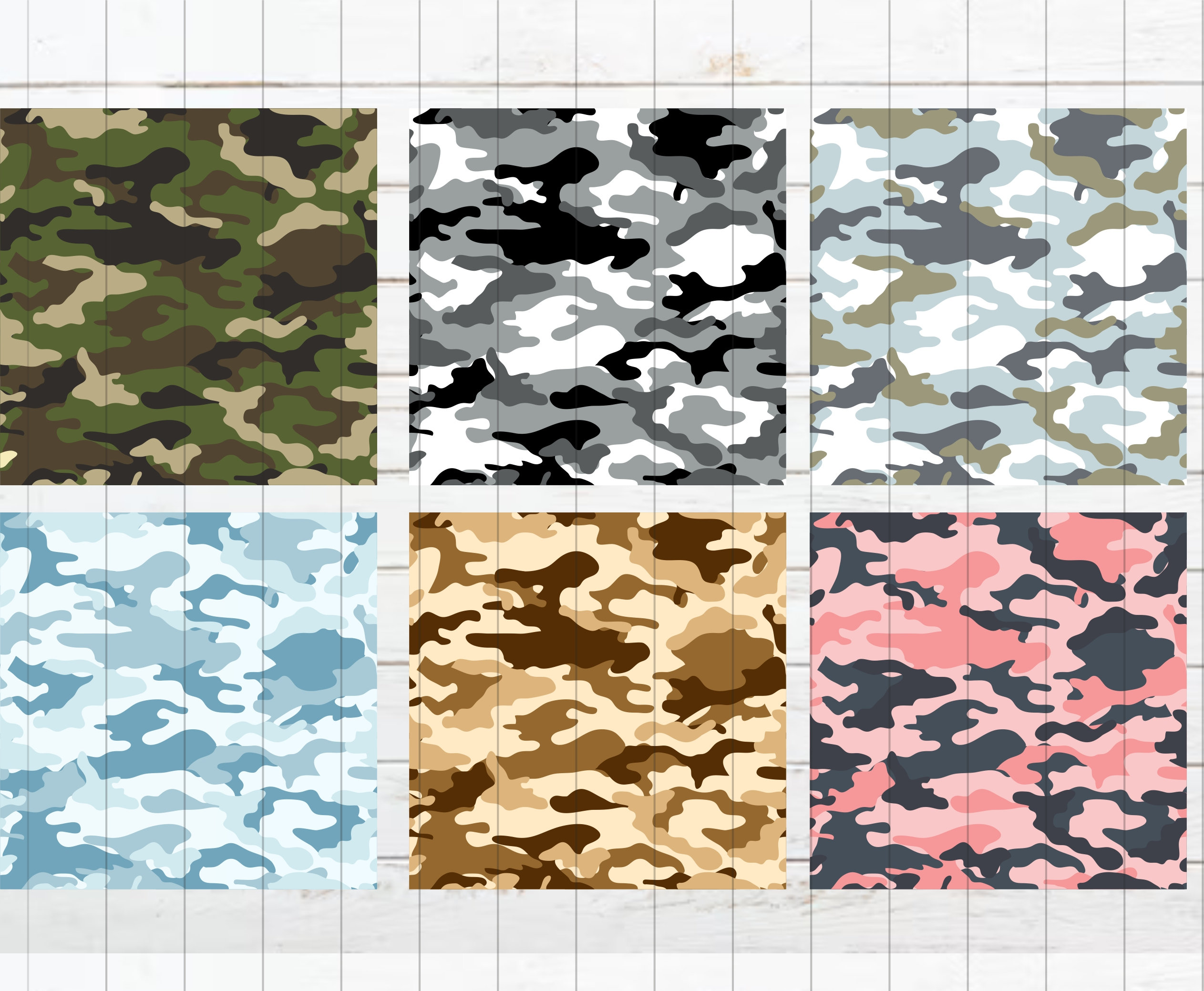 Camo Patterns Svg, Camouflage Svg Bundle, Military Pattern Svg, Camo ...
