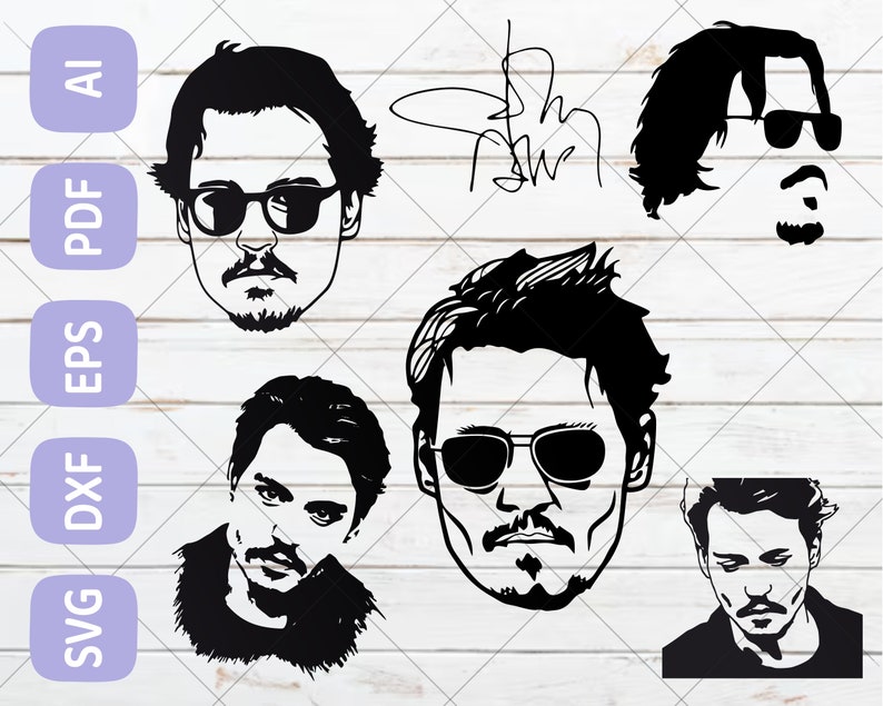 Johnny Depp Svg, Famous People Svg, Actor Clipart, Johnny Cut File ...
