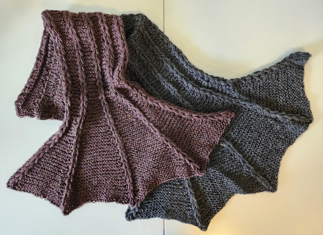 Hand Knit Brown or Gray Dragon Wing Cowl Collar Scarf - Etsy