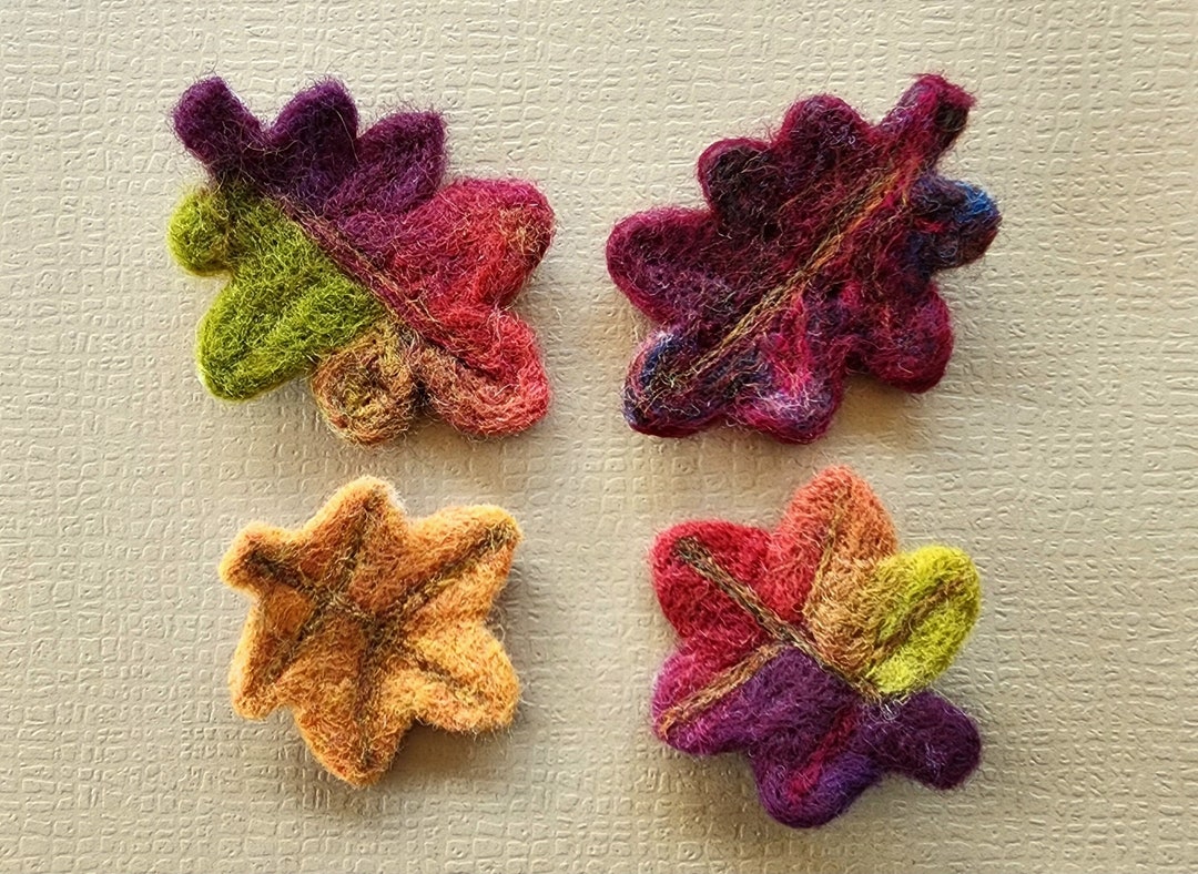 Needle Felted Autumn Leaf Pin Brooch Choice of Size and Color - Etsy