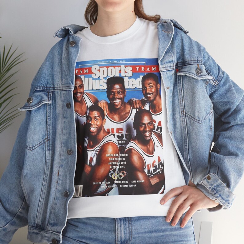 Michael Jordan Patrick Ewing Magic Johnson Barkley NBA Olympic Dream Team Unisex Throwback ...