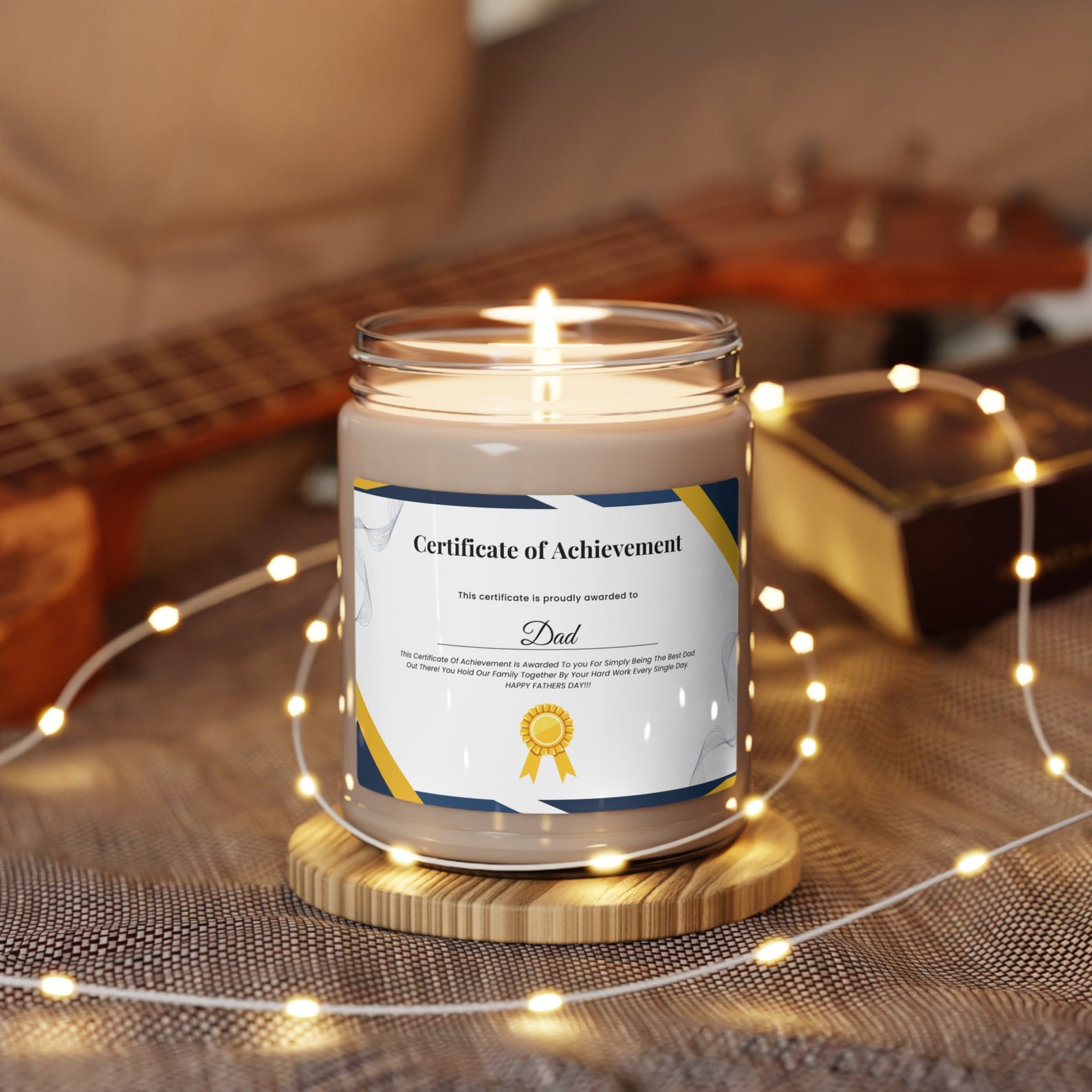 Fathers Day Candle Gift Certificate of Achievement to the Best Dad ...
