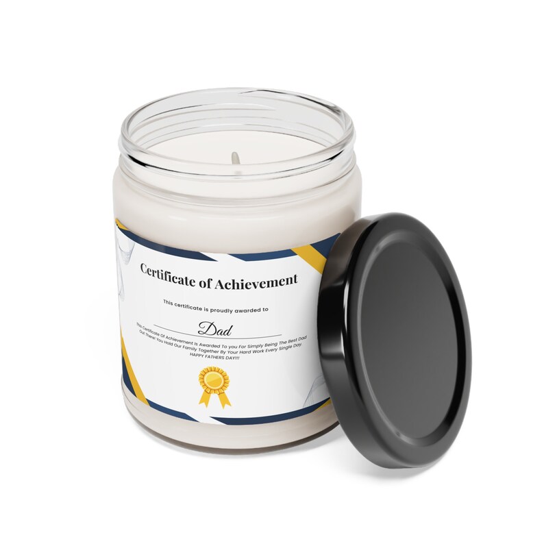 Fathers Day Candle Gift Certificate of Achievement to the Best Dad ...
