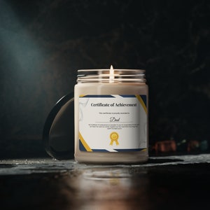 Fathers Day Candle Gift Certificate of Achievement to the Best Dad ...