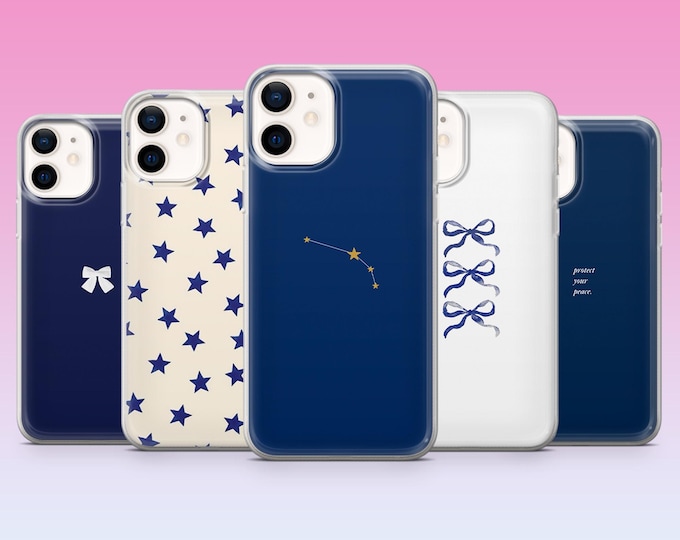 Navy Blue Phone Case Dark Blue Cover for iPhone 16, 15, 14, 13, 12, 11 ...