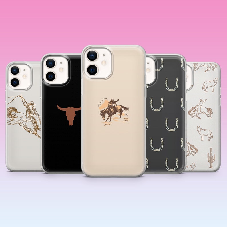 Cowboy Western Phone Case Horse Rodeo Cover for iPhone 16, 15, 14, 13 ...