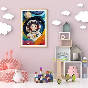 Girl Astronaut Space Poster as Digital Download for Print at Home ...