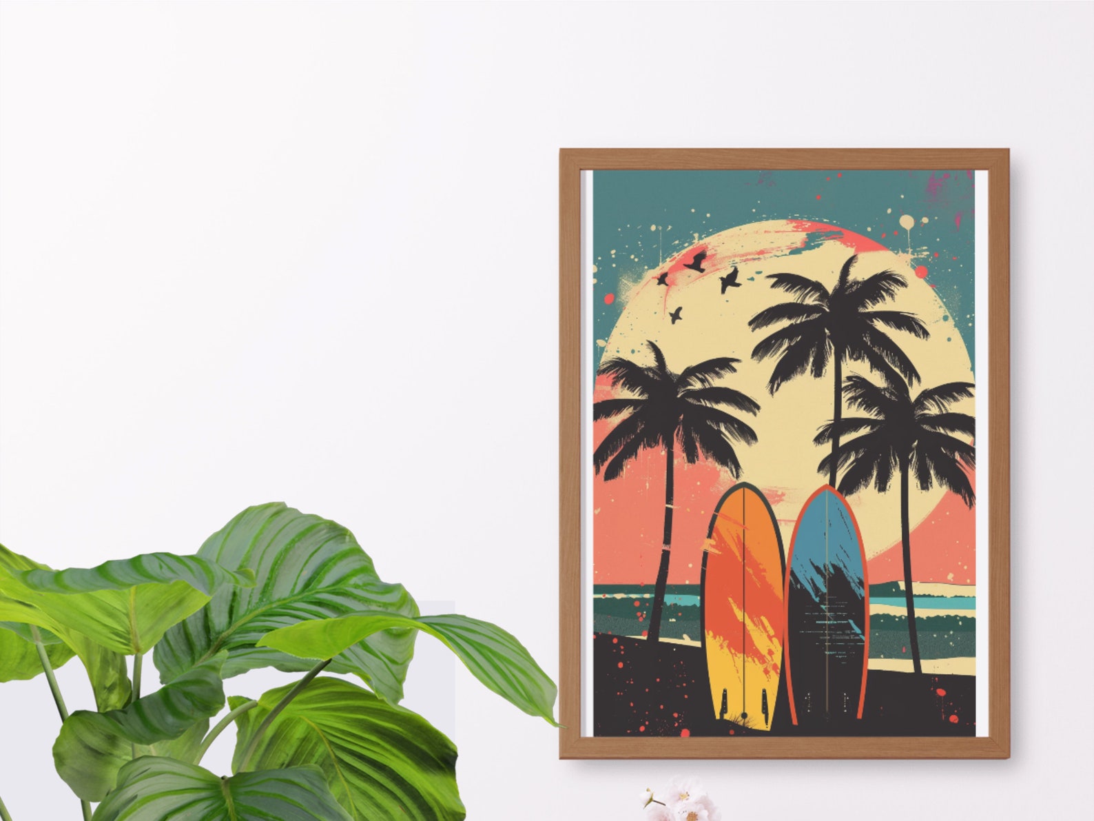 Surf Poster and Beach Poster in Vintage Style, Digital Download for ...