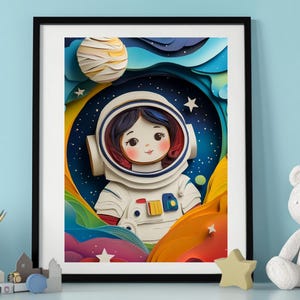 Girl Astronaut Space Poster as Digital Download for Print at Home ...