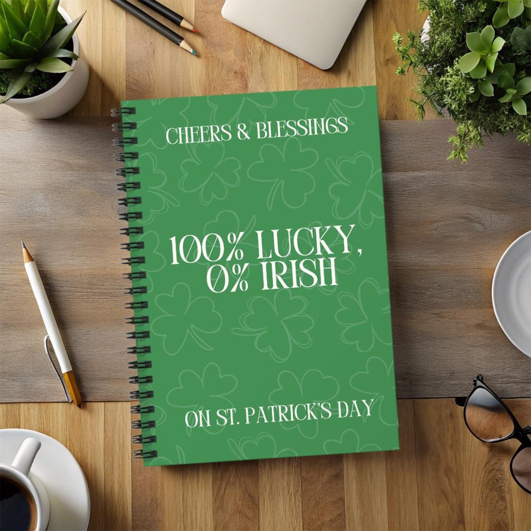 St. Patricks Day Irish Journal - Ruled Line Spiral Notebook With Green ...