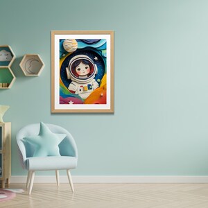 Girl Astronaut Space Poster as Digital Download for Print at Home ...