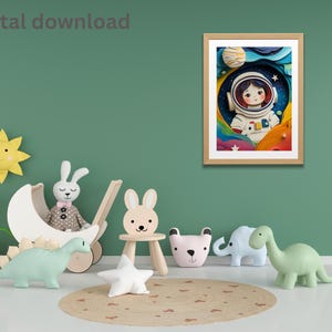 Girl Astronaut Space Poster as Digital Download for Print at Home ...