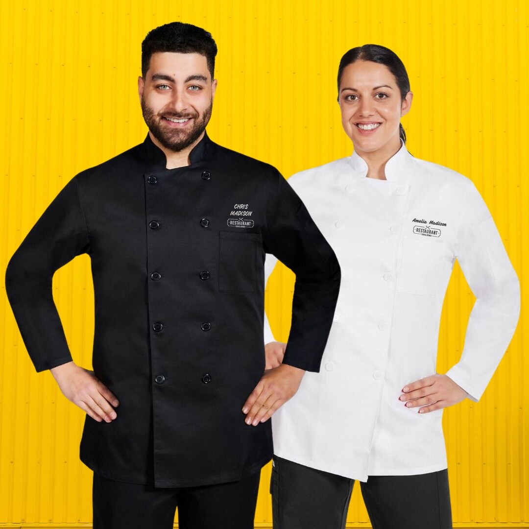 Custom Chef Coat With Embroidery, Personalized Custom Long Sleeve Chef ...