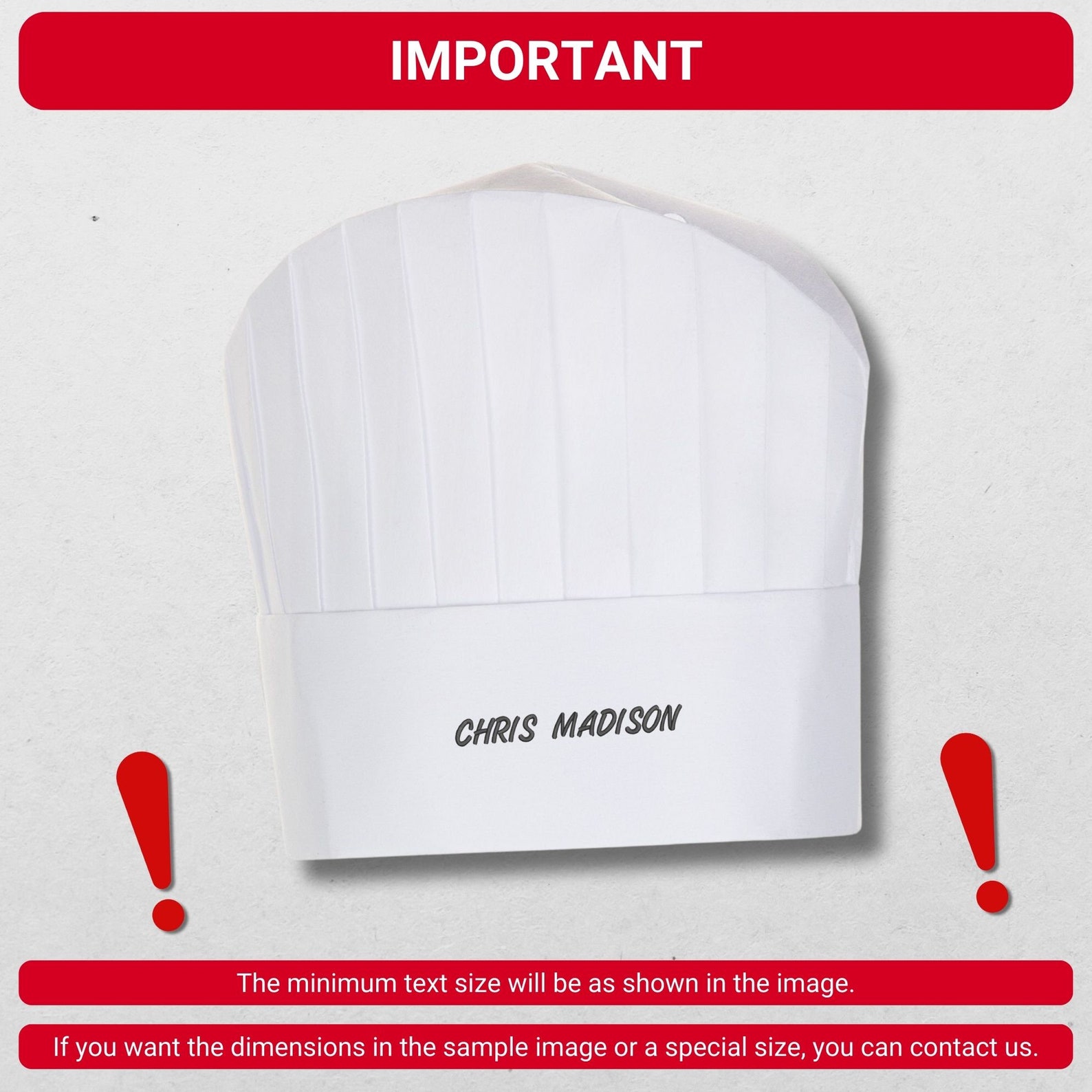 Personalized Chef Hat With Embroidery, Custom Chef Hat, Chef Hat With ...