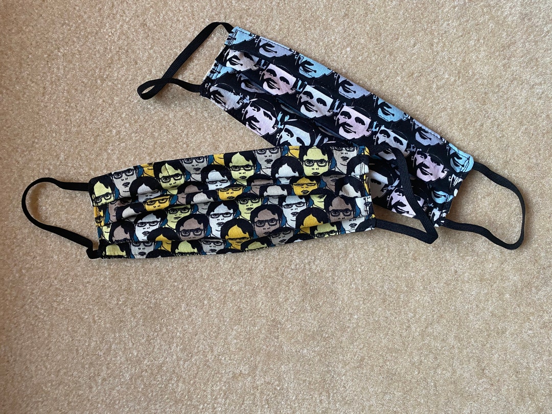Office Dwight Schrute Michael Scott Fabric Face Mask 3-ply - Etsy