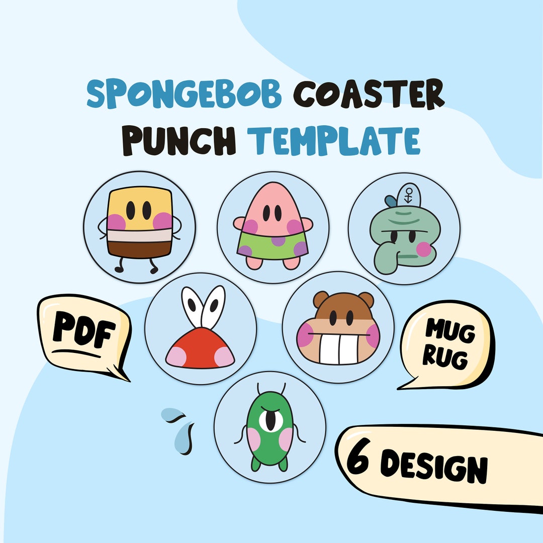 Spongebob Punch Needle Pattern, Cartoon Characters Coaster, Punch ...