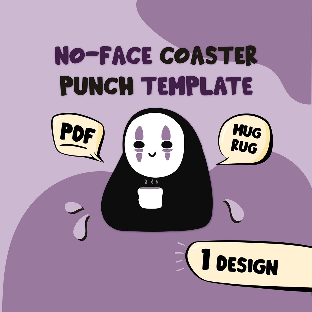 No-face Punch Needle Patterns, Cartoon Characters Coaster Punch Needle ...