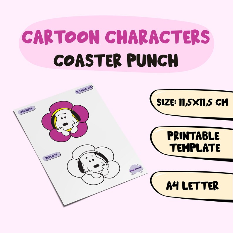 Snoopy Punch Needle Pattern, Cartoon Characters Coaster Punch Needle ...