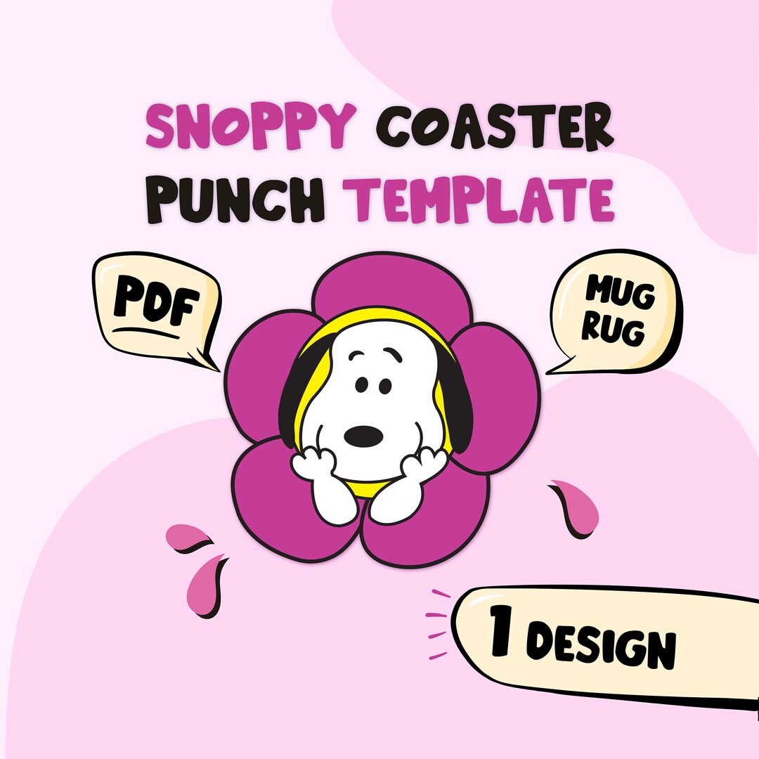 Snoopy Punch Needle Pattern, Cartoon Characters Coaster Punch Needle ...